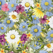 Fabric 3 Wishes Multi Spring Bouquet Shop Hopping by the Quarter Yard ...