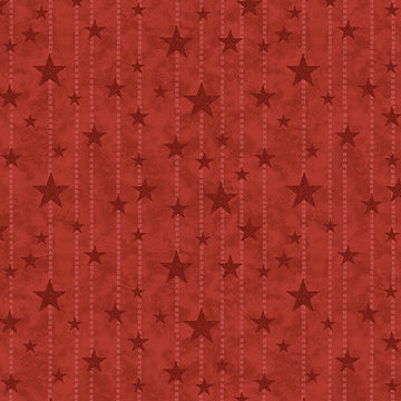 Fabric Benartex Red Stitches & Stars American Valor by the Quarter Yar ...