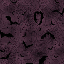 Fabric Blank Quilting Plum Spiderweb with Bats Darkly Enchanted by the ...