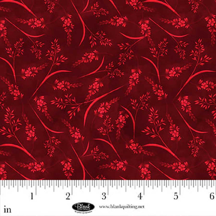 Fabric Blank Quilting Red Tonal Flower with Leaves Cameo Appearance by ...