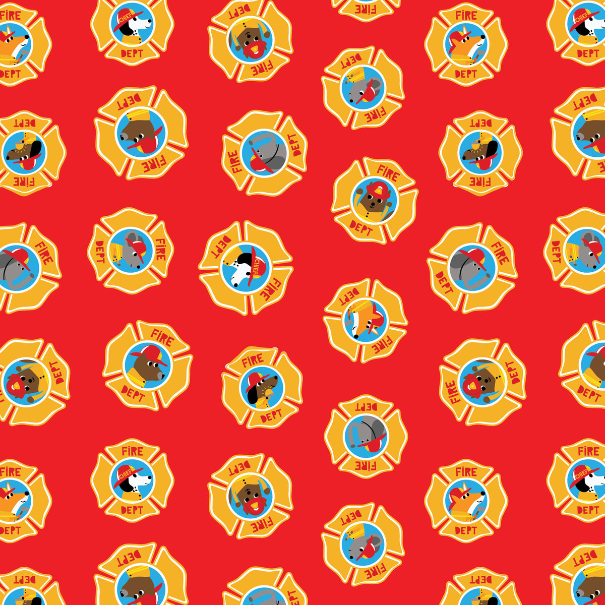 Fabric Cloud9 Badge of Honor Fire! Fire! Fire! by the Quarter Yard 228 ...