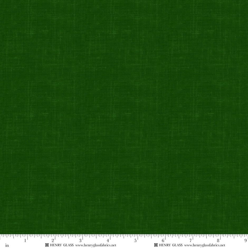 Fabric Henry Glass Deep Green Timeless Linen Basics by the Quarter Yar ...