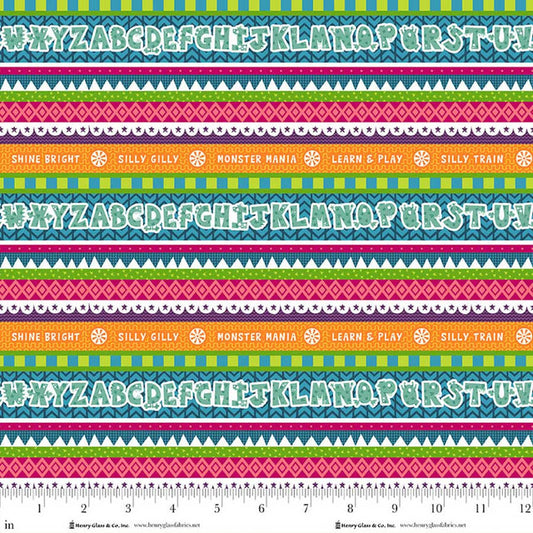 Fabric Henry Glass Multi Small Stripe Silly Gilly Returns by the Quart ...