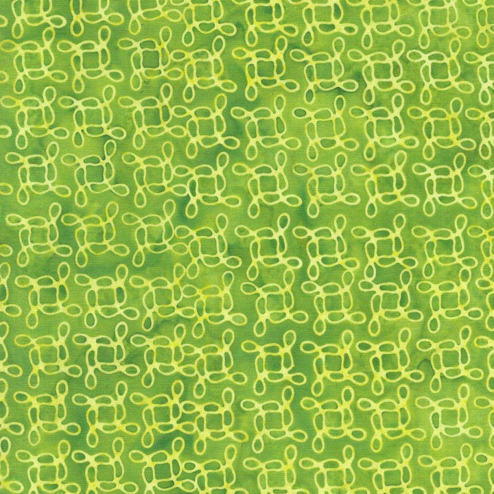 Fabric Lumin Green Lemongrass Jabber Loops Jabberwocky Island Batiks b ...