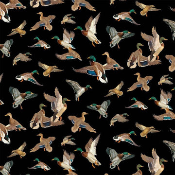 Fabric Michael Miller Black Departure Final Approach by the Quarter Ya ...