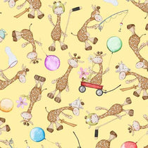 Fabric Michael Miller Canary Adorable Giraffes Make Believe by the Qua ...