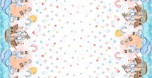 Fabric Michael Miller Multi Fanta-sea Double Border Make Believe by th ...