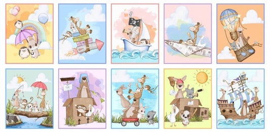 Fabric Michael Miller Multi Make Waves Make Believe Panel DDC12659-MUL ...