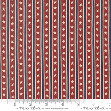 Fabric Moda Brave Crimson Stars in Stripes America 250 Years by the Qu ...