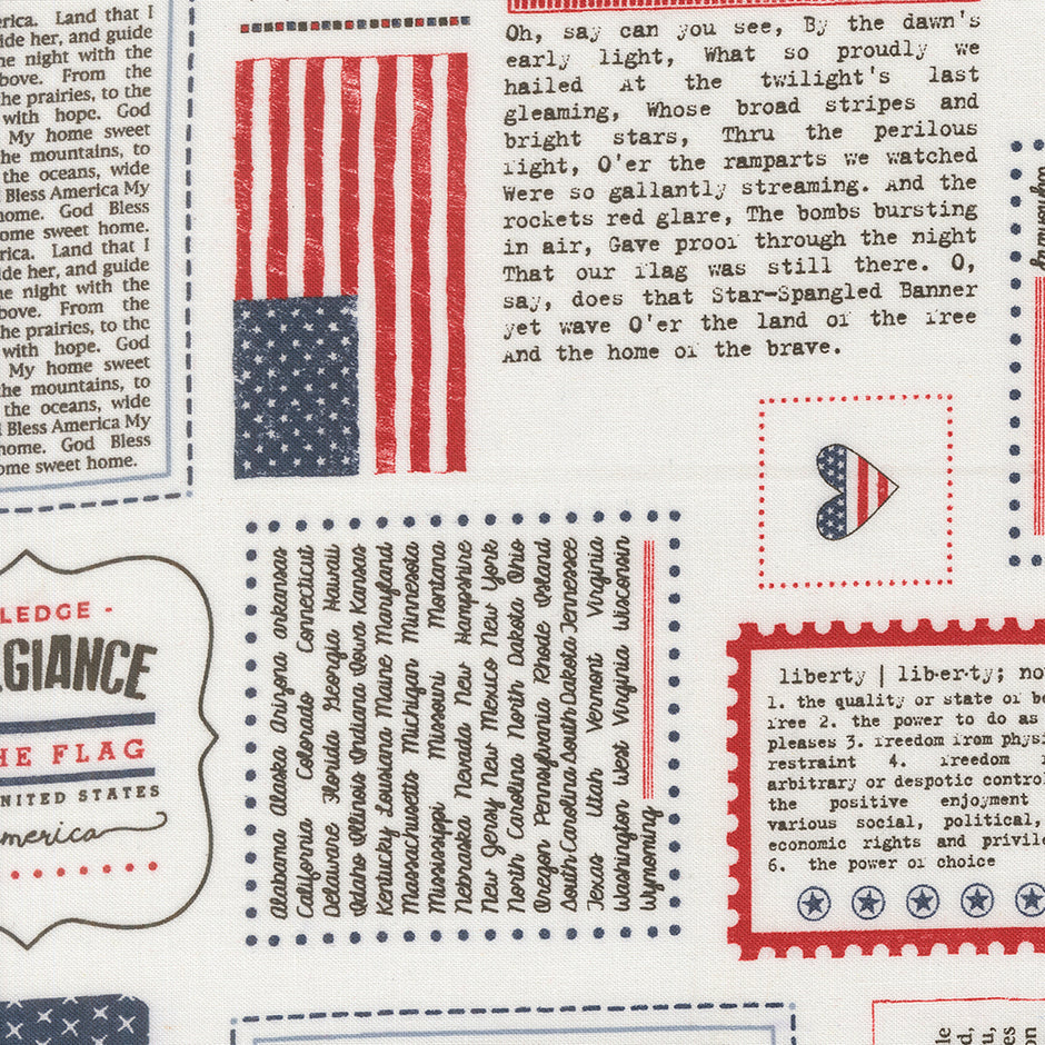 Fabric Moda Vanilla All Things American Independence Day by the Quarte ...