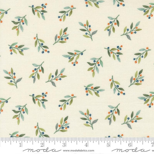Fabric Moda Warm White Fall Leaves and Berries I Love Fall Most of All ...