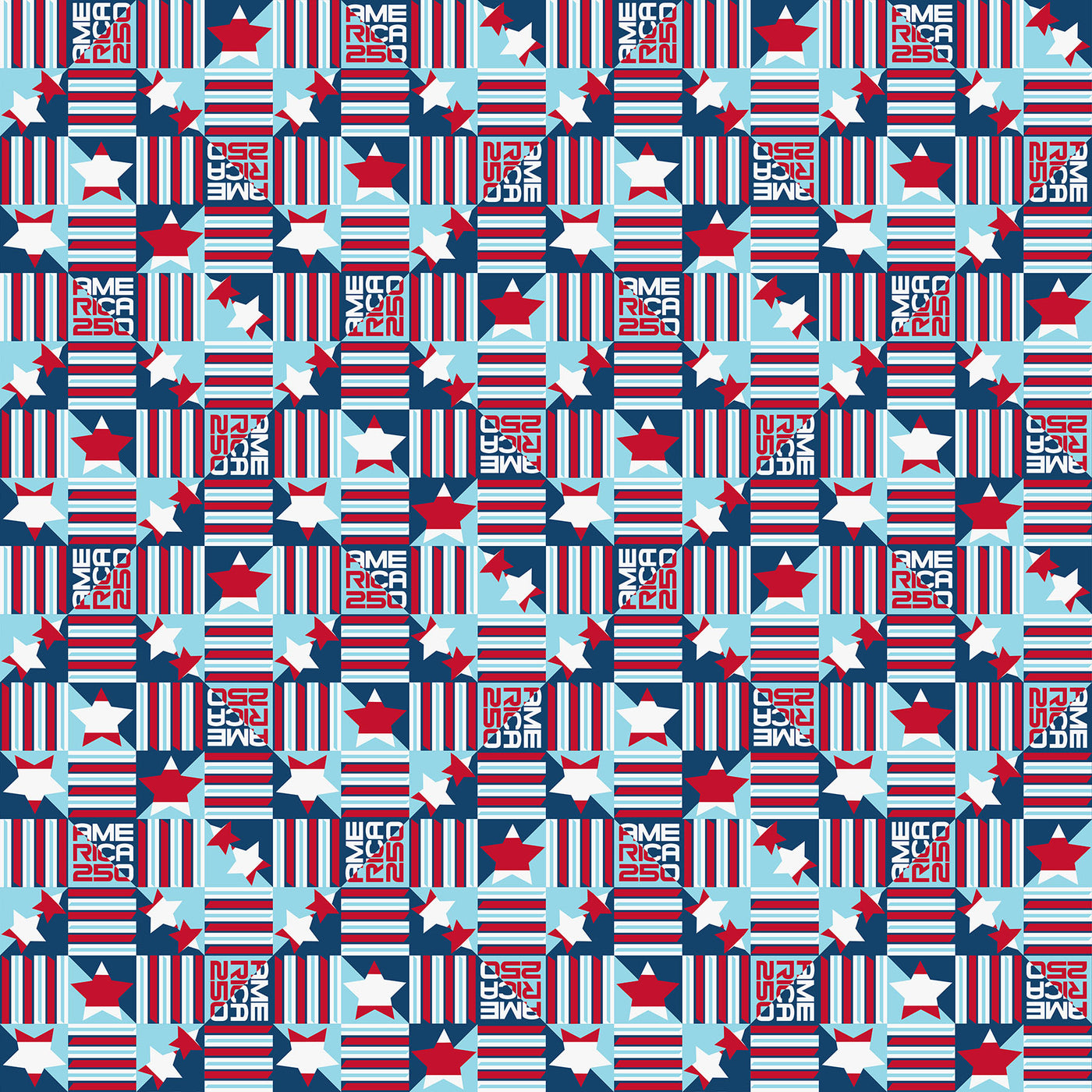 Fabric Northcott Red Multi Stars & Stripes Block America 250™ by the Q ...
