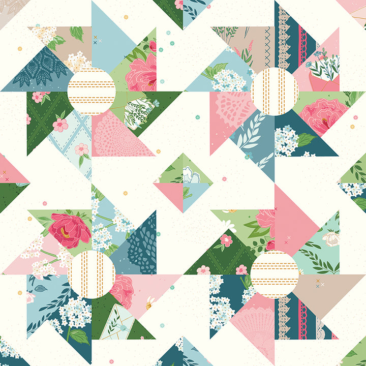 Fabric Riley Blake Multi Cheater Print Correspondence by the Quarter Y ...