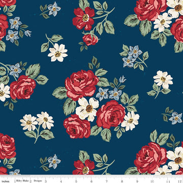 Fabric Riley Blake Oxford Floral Independence 108" Wide Back by the Qu ...
