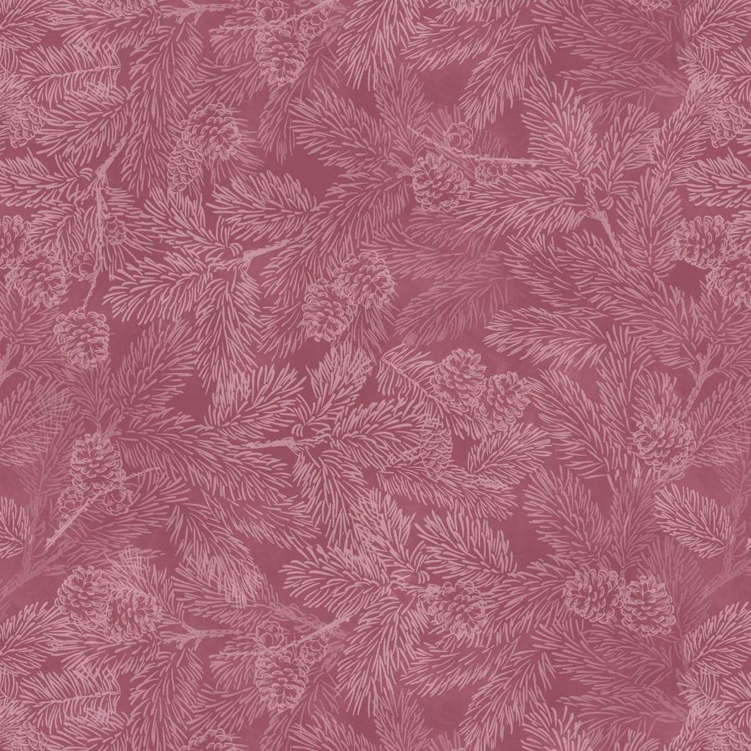 Fabric Studio E Auburn Pine Etching Just a Dusting by the Quarter Yard ...