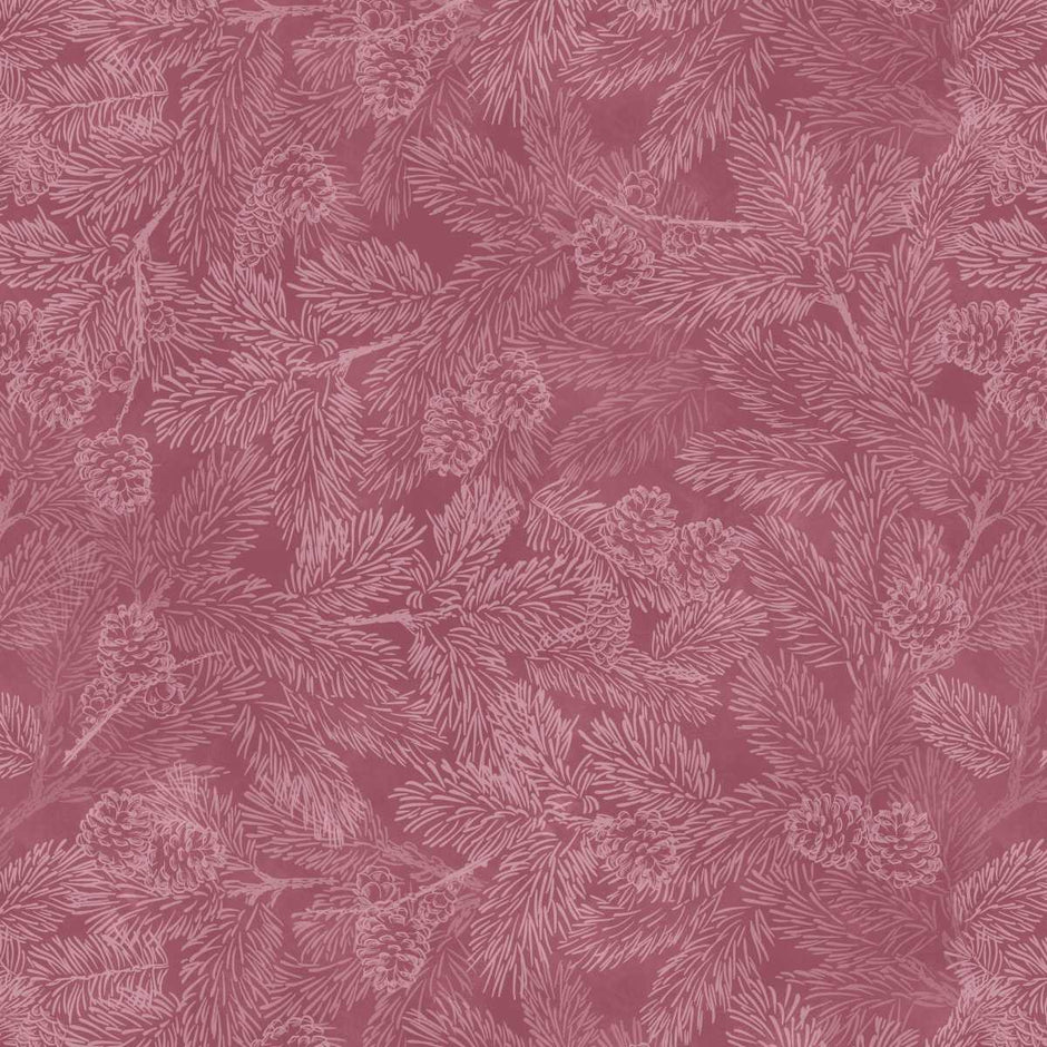 Fabric Studio E Auburn Pine Etching Just a Dusting by the Quarter Yard ...
