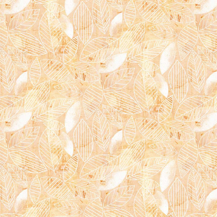 Fabric Studio E Tangerine Leaf Lines Free Falling by the Quarter Yard ...