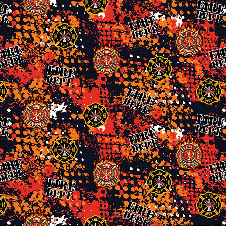 Fabric Sykel Enterprises Firefighter Abstract Geo Logo by the Quarter ...