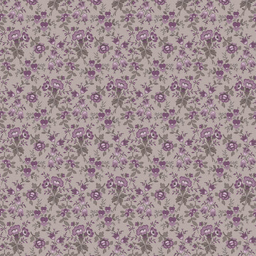 Fabric Wilmington Gray Small Floral Blackberry Bramble by the Quarter ...