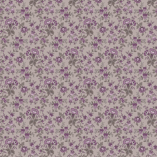Fabric Wilmington Gray Small Floral Blackberry Bramble by the Quarter ...