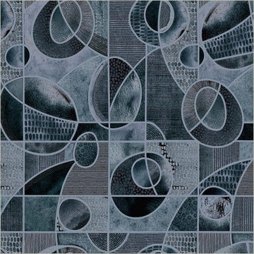 Fabric Windham Indigo Blue Orbit Flora & Form by the Quarter Yard 5478 ...