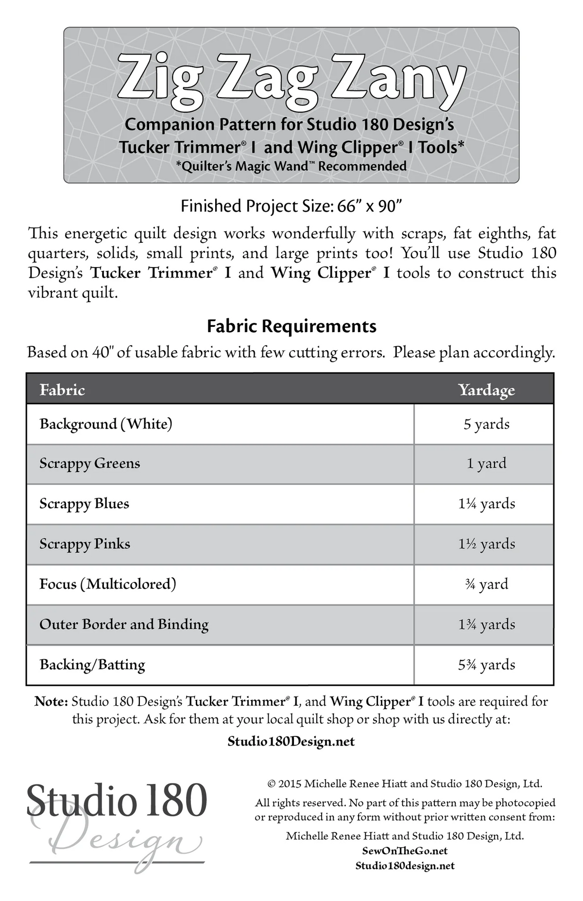Studio 180 Design Zig Zag Zany Quilting Pattern MOD001 – World Weidner