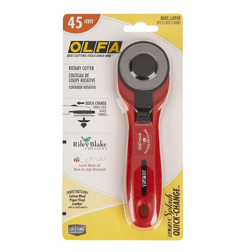 OLFA Lori Holt Riley Blake Red Quick Change 45mm Rotary Cutter RTY-2C ...