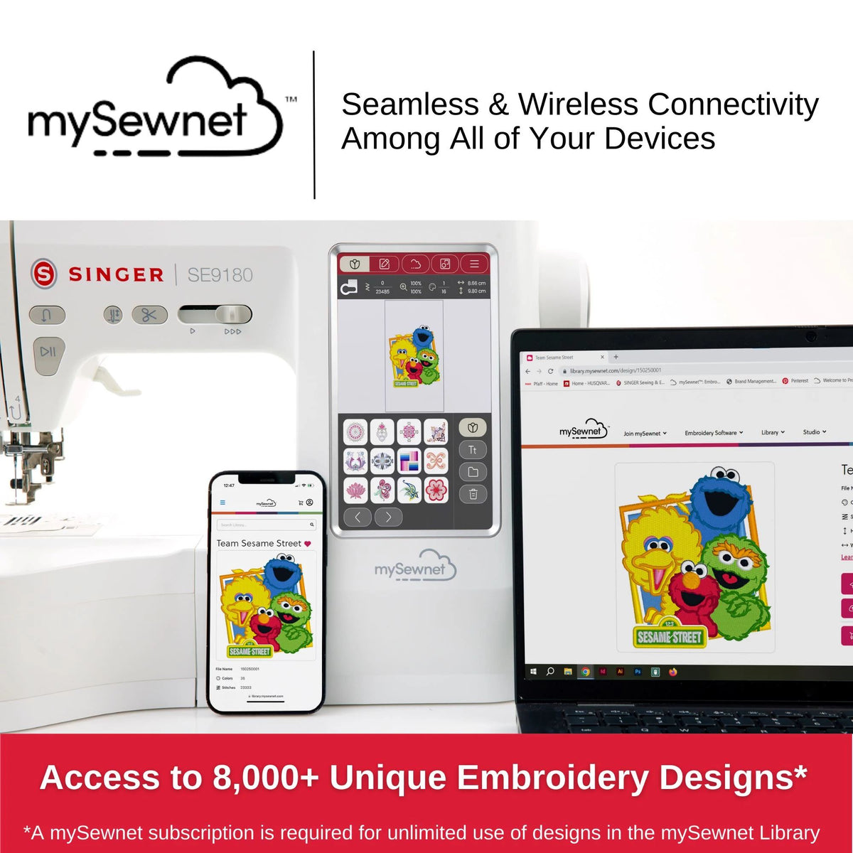 Singer SE9180 5x7 Wi-Fi & USB Sewing and Embroidery Machine – World Weidner