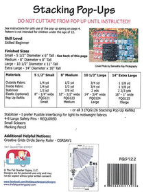 Sew Organized Design Stacking Pop Up Pattern FQG-122 – World Weidner